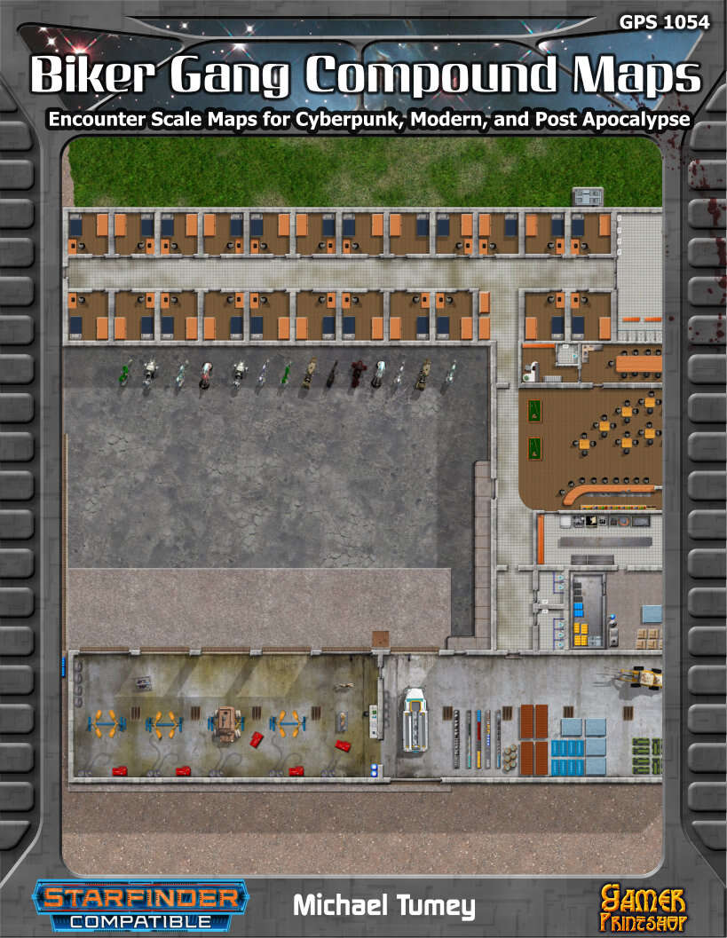 Biker Gang Clubhouse/Compound Map Set - Gamer Printshop | Sci-Fi Map ...