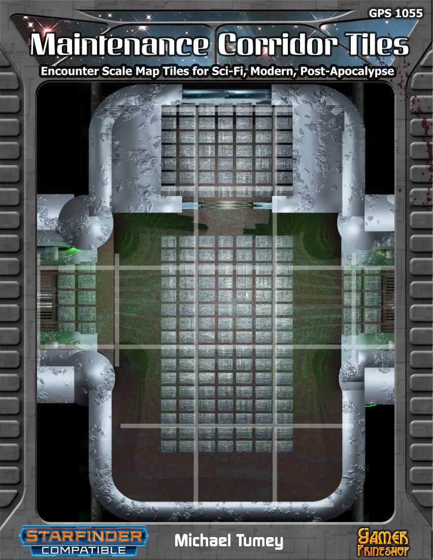 Maintenance Corridors Map Tile Set - Gamer Printshop | Sci-Fi Map Sets ...