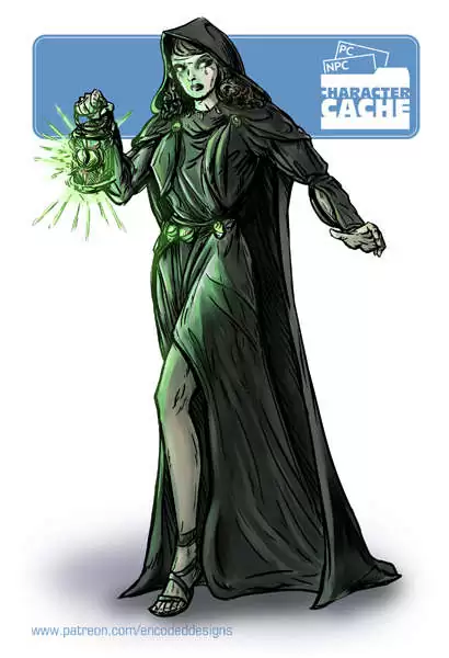 Character Cache - Adrailana The Eyeless - Encoded Designs | Character Cache | DriveThruRPG