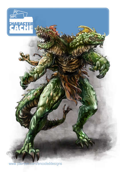 Character Cache - Kes'thak the Lizard King - Encoded Designs | Character Cache | DriveThruRPG
