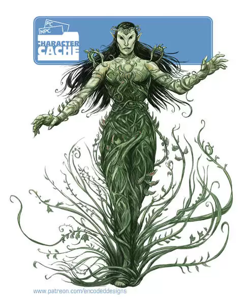 Character Cache - The Queen of Creeping Vines - Encoded Designs | Character Cache | DriveThruRPG
