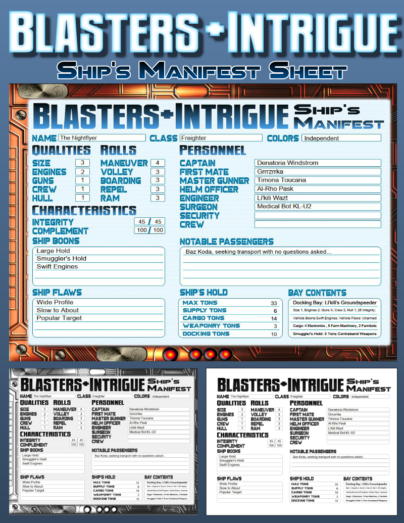 Blasters + Intrigue: Ship Manifests - Basic Action Games | Honor ...
