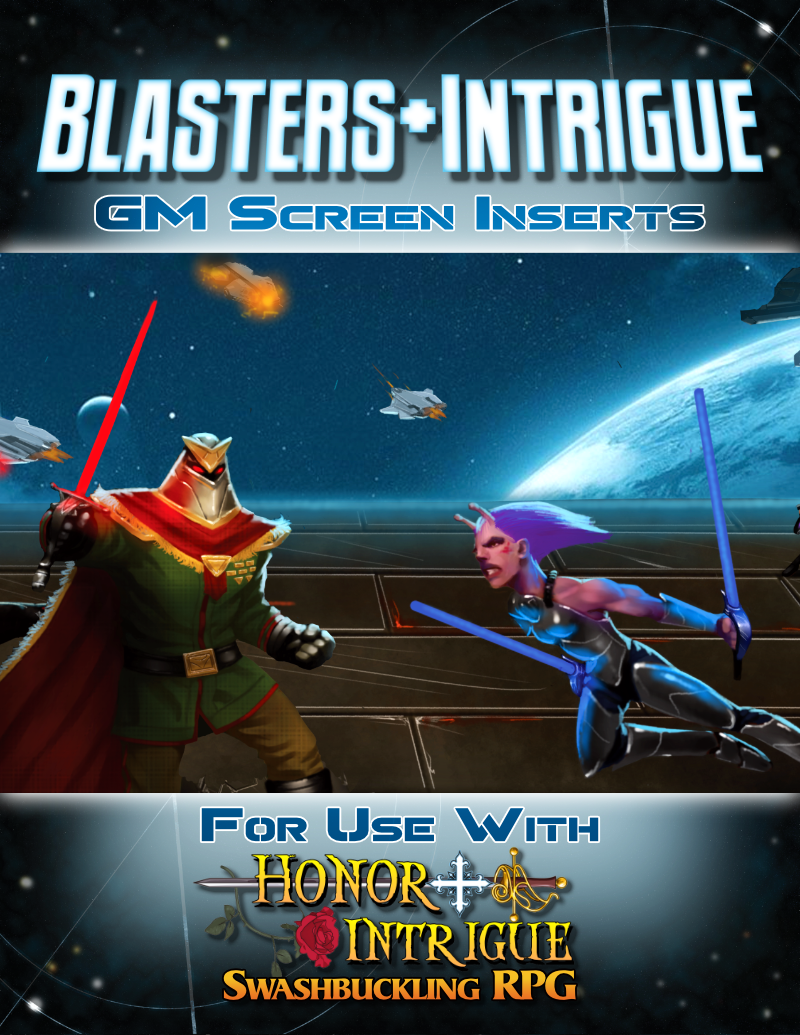 Blasters + Intrigue: GM Screen Inserts - Basic Action Games | Honor ...