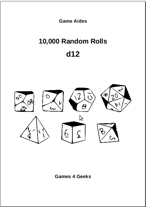 10,000 Random Rolls - d12 - Games 4 Geeks | Game Aids | 10,000 Random ...
