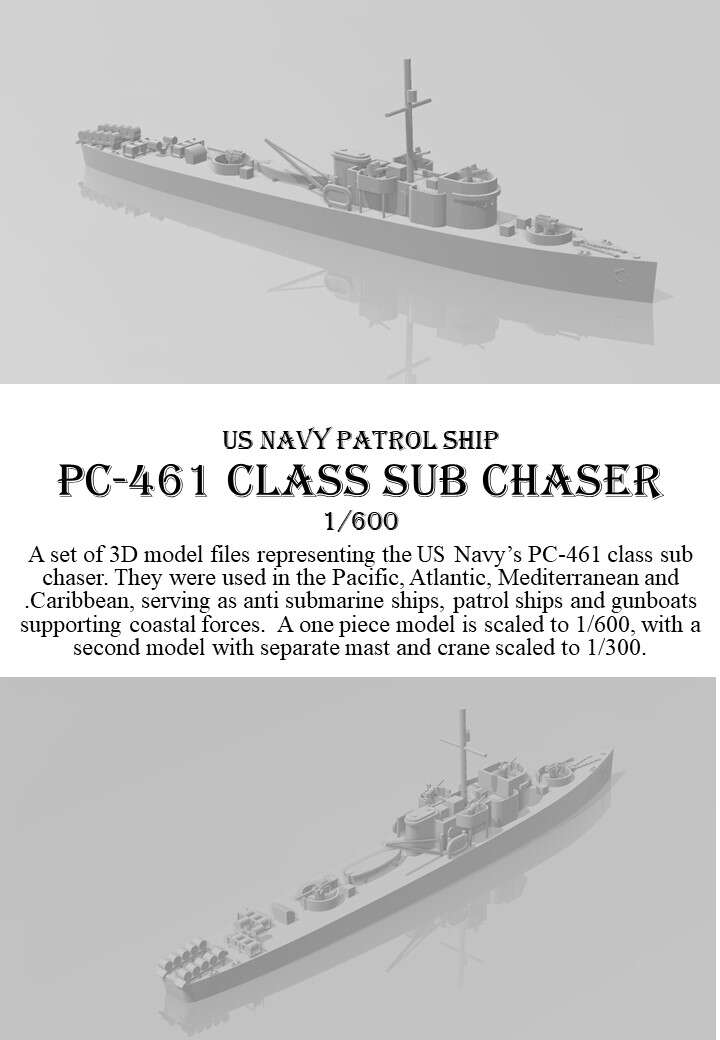 PC-461 Class Sub Chaser, 1/600, 1/300 - Long Face Games | DriveThruRPG