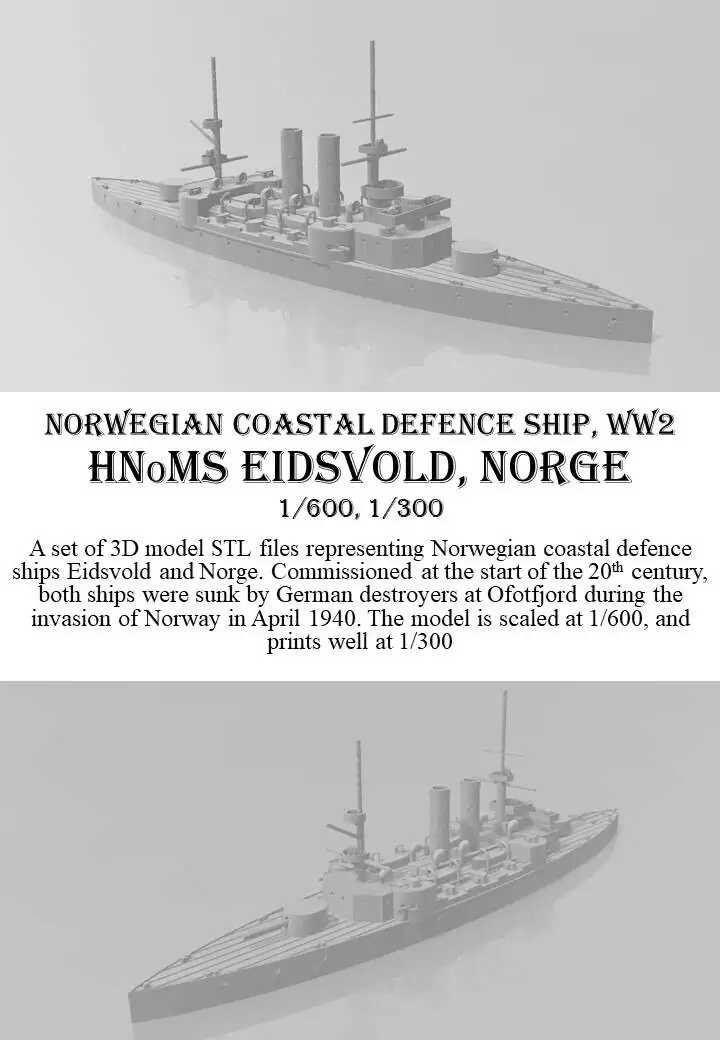 Norwegian Coastal Defence Ships Eidsvold, Norge - Long Face Games ...