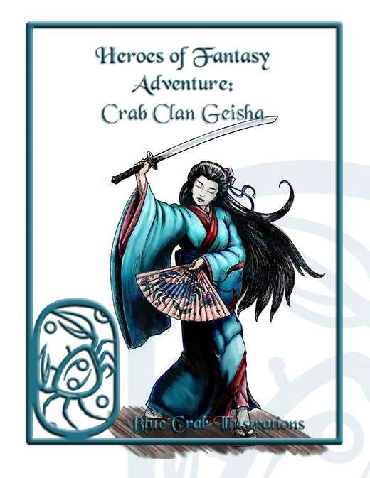 Heroes of Fantasy Adventure: Crab Clan Geisha - Blue Crab Illustrations ...