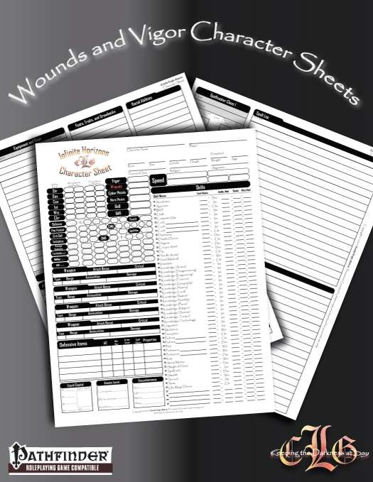 CandleLight Games Wounds and Vigor Character Sheet - CandleLight Games ...