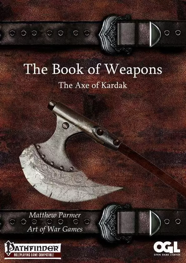 The Book of Weapons:The Axe of Kardak - Art of War Games | "100" Books | DriveThruRPG