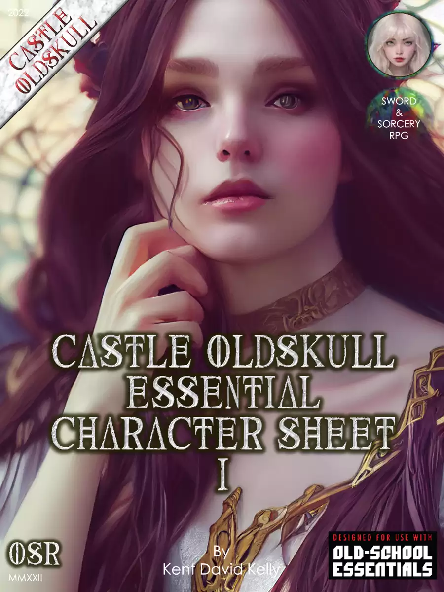CASTLE OLDSKULL Essential Character Sheet ECS1 - Archetype I MORRIGAN - Kent David Kelly | Old ...