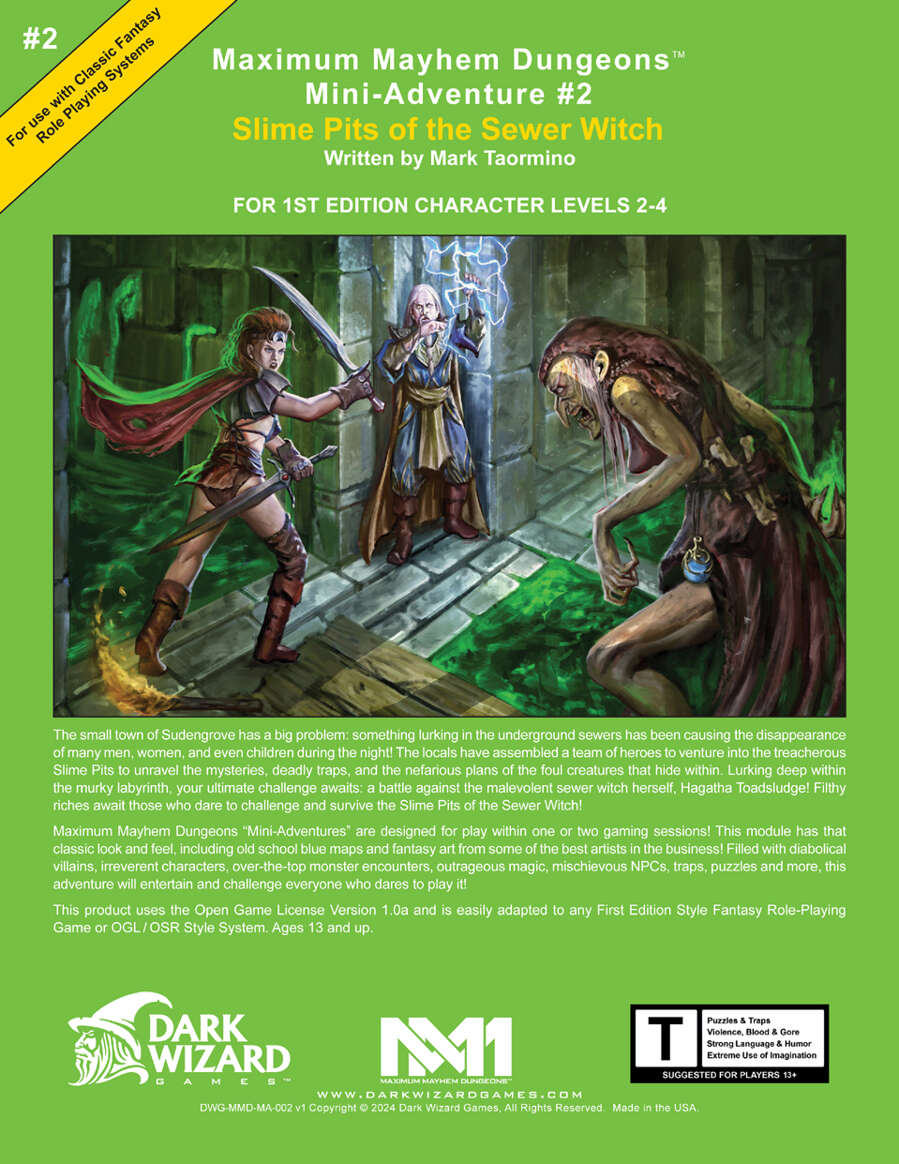 Slime Pits of the Sewer Witch 1E - Dark Wizard Games | DriveThruRPG