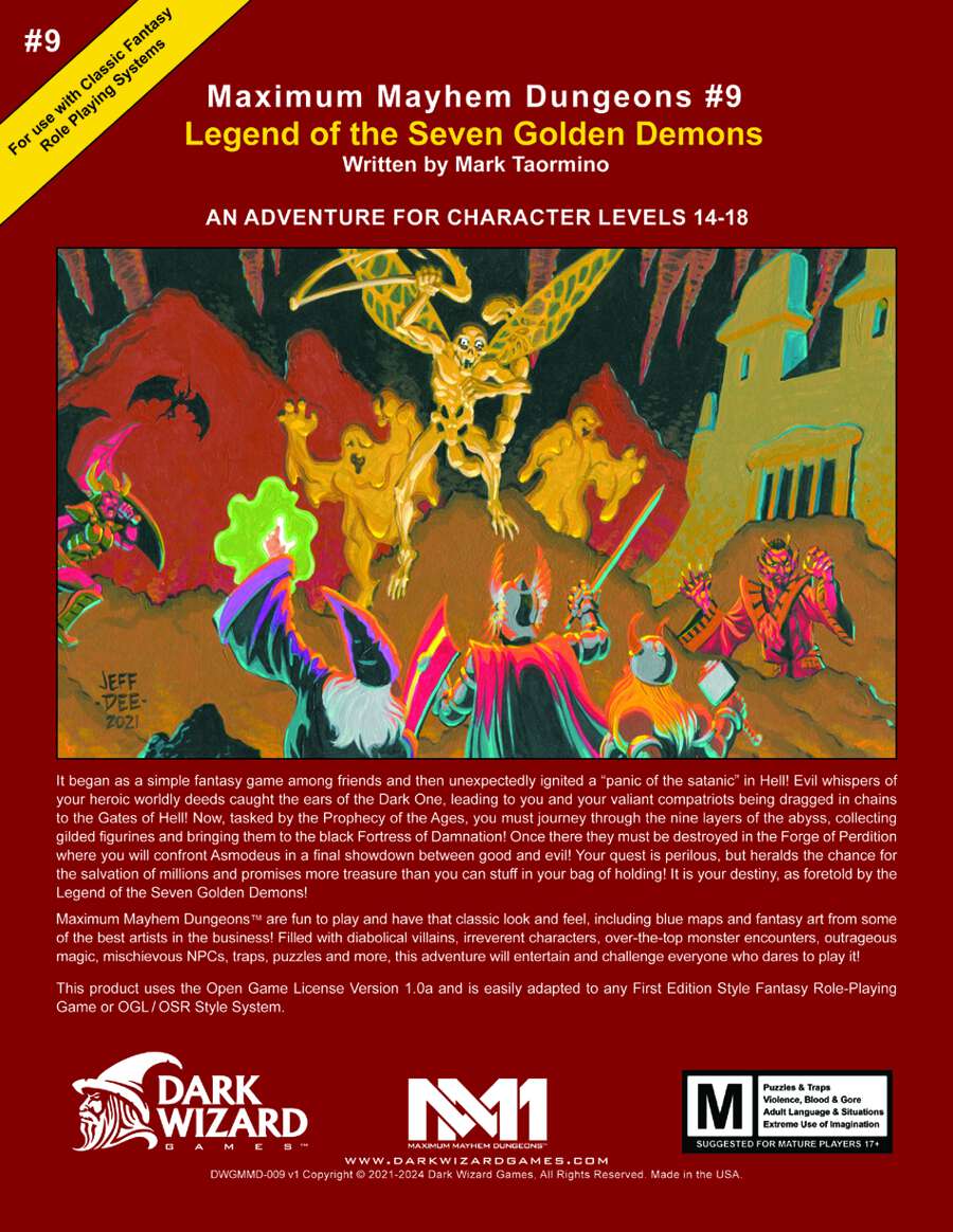 Legend of the Seven Golden Demons 1E - Dark Wizard Games | DriveThruRPG