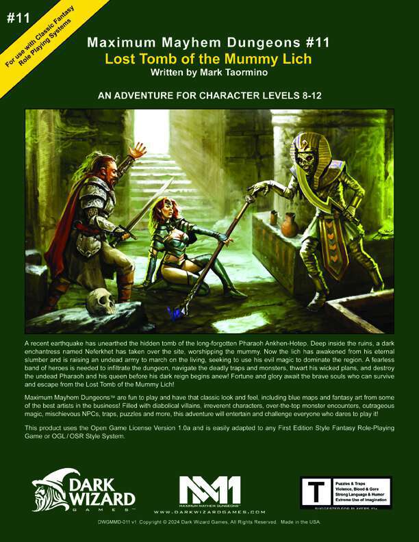Lost Tomb of the Mummy Lich 1E - Dark Wizard Games | DriveThruRPG