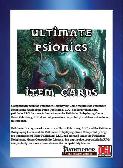 Ultimate Psionics Item Cards - Dreamscarred Press | Pathfinder ...