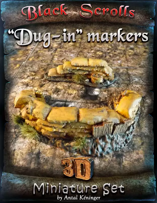 BSG Miniatures - "Dug-in" markers - Black Scrolls Games | 3D Print ...