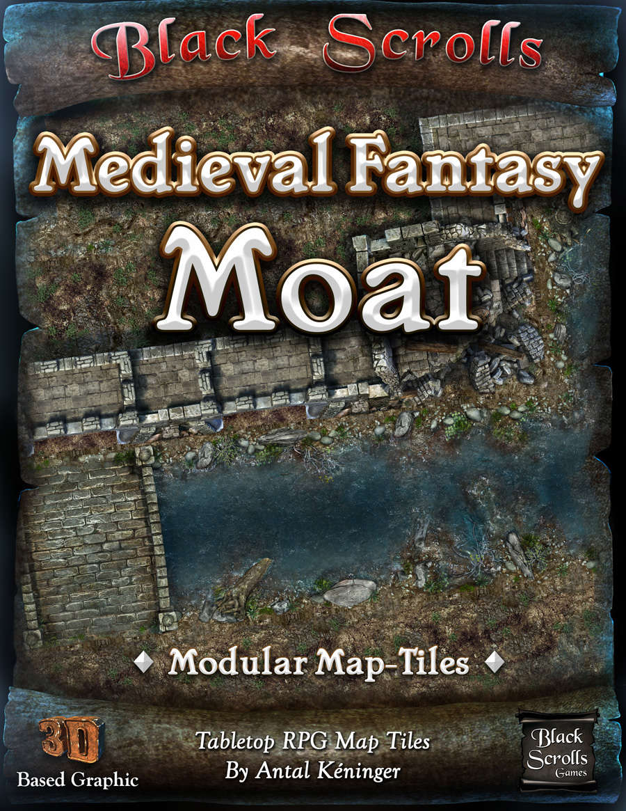 Moat Modular Map-Tiles (COTBS) - Black Scrolls Games | Map-Tiles ...