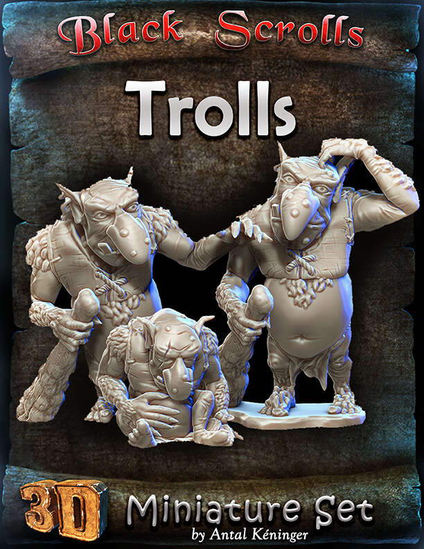 BSG Miniatures - Trolls - Black Scrolls Games | 3D Print | DriveThruRPG