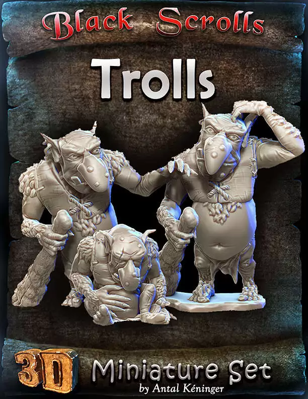 BSG Miniatures - Trolls - Black Scrolls Games | 3D Print | DriveThruRPG