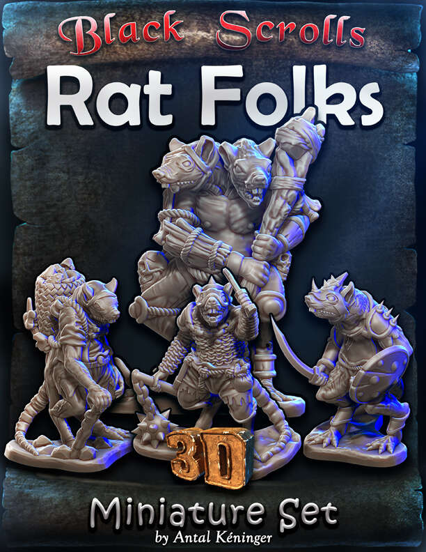 BSG Miniatures - Rat Folks - Black Scrolls Games | 3D Print | DriveThruRPG