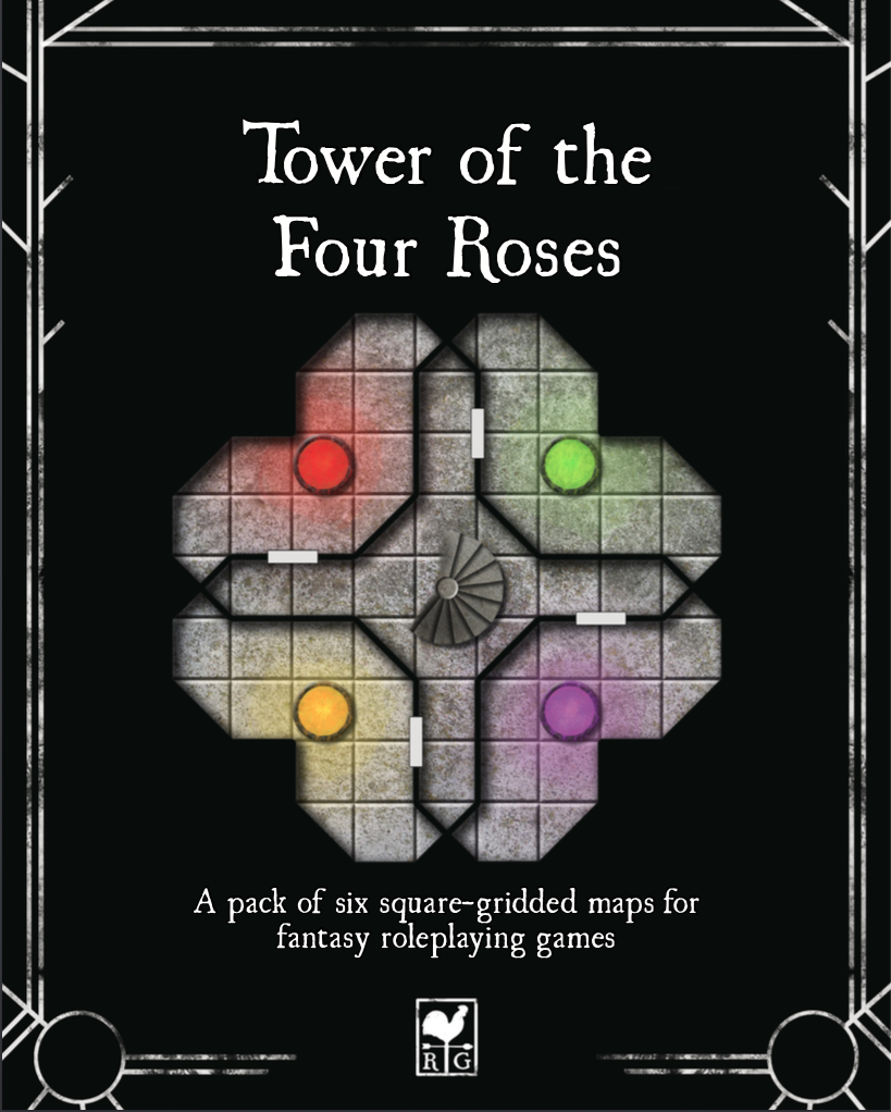 Tower of the Four Roses map pack - Rooster Games | DriveThruRPG