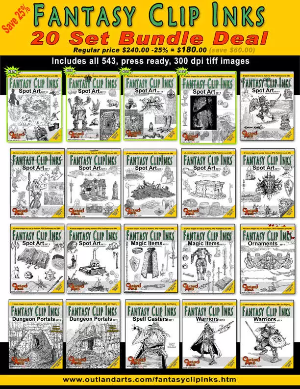 Fantasy Clip Inks Art Archive [BUNDLE] - Outland Arts | Fantasy Clip ...