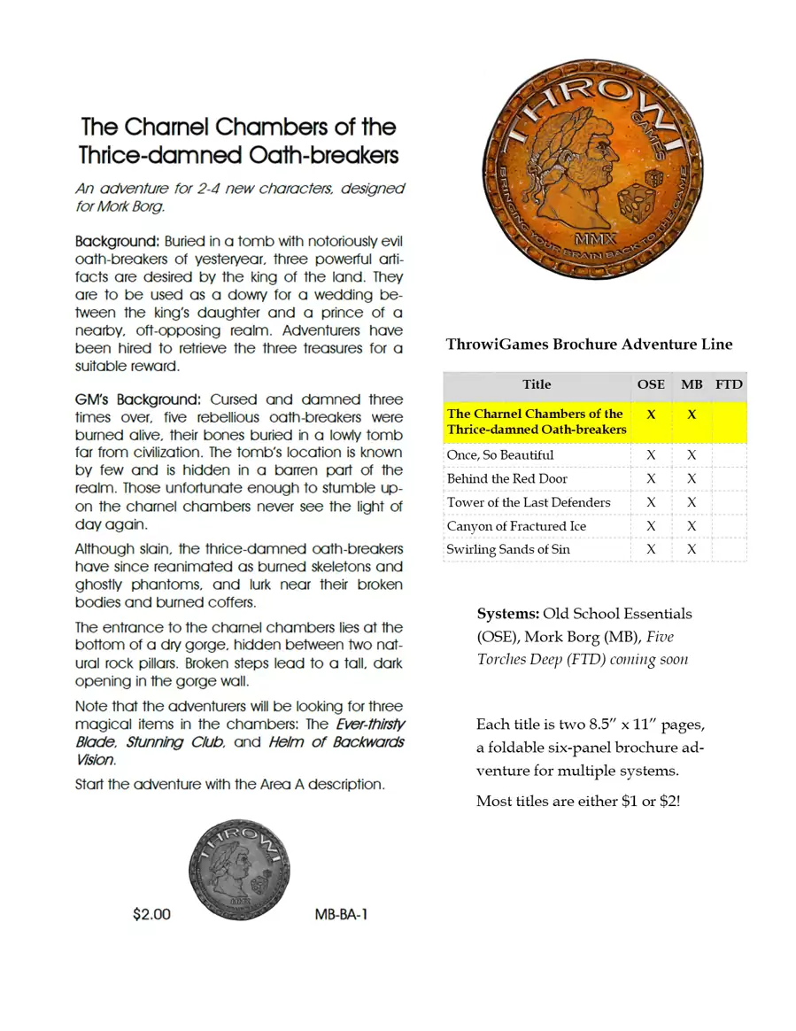 Mork Borg Brochure Adventures [BUNDLE] - ThrowiGames | DriveThruRPG