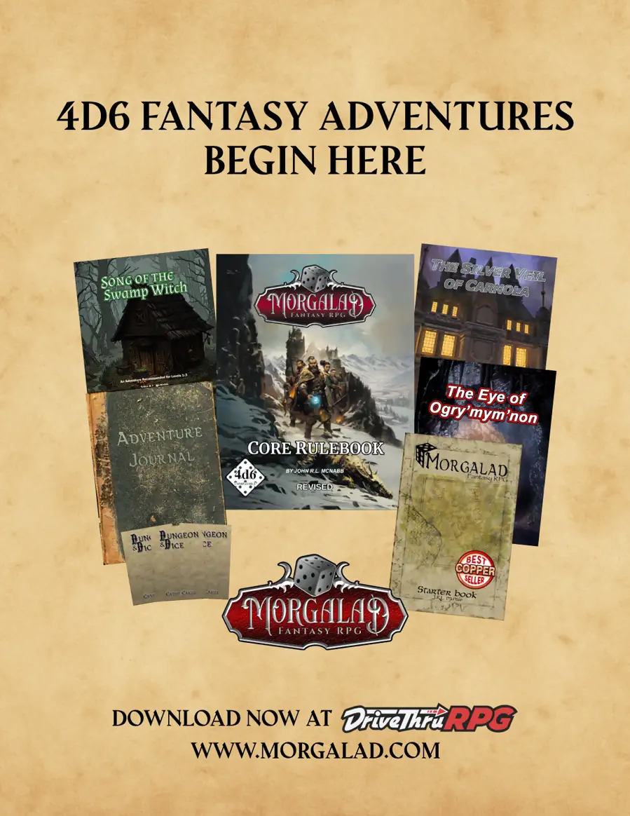 Morgalad 4D6 Fantasy TTRPG [BUNDLE] - McNabb Games | DriveThruRPG