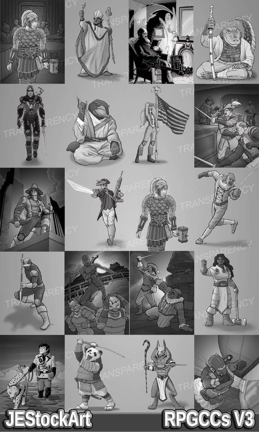 RPG Character Art Pack - Volume III - Jeshields | DriveThruRPG