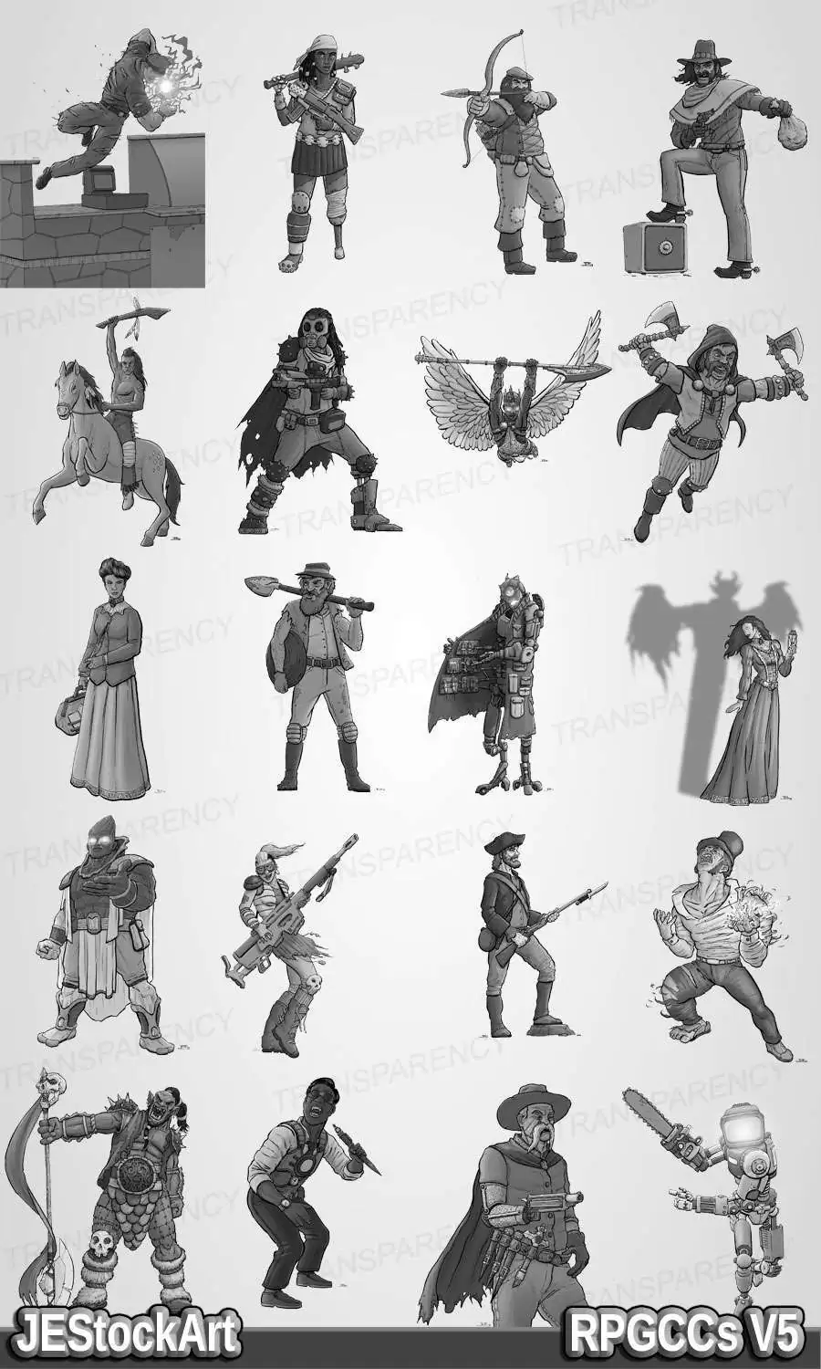 RPG Character Art Pack - Volume V - Jeshields | DriveThruRPG