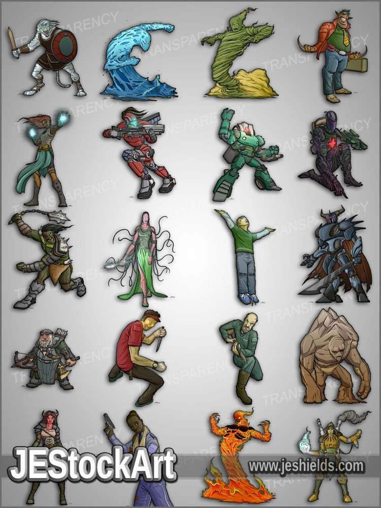 RPG Character Art Pack - Volume VII - Jeshields | DriveThruRPG