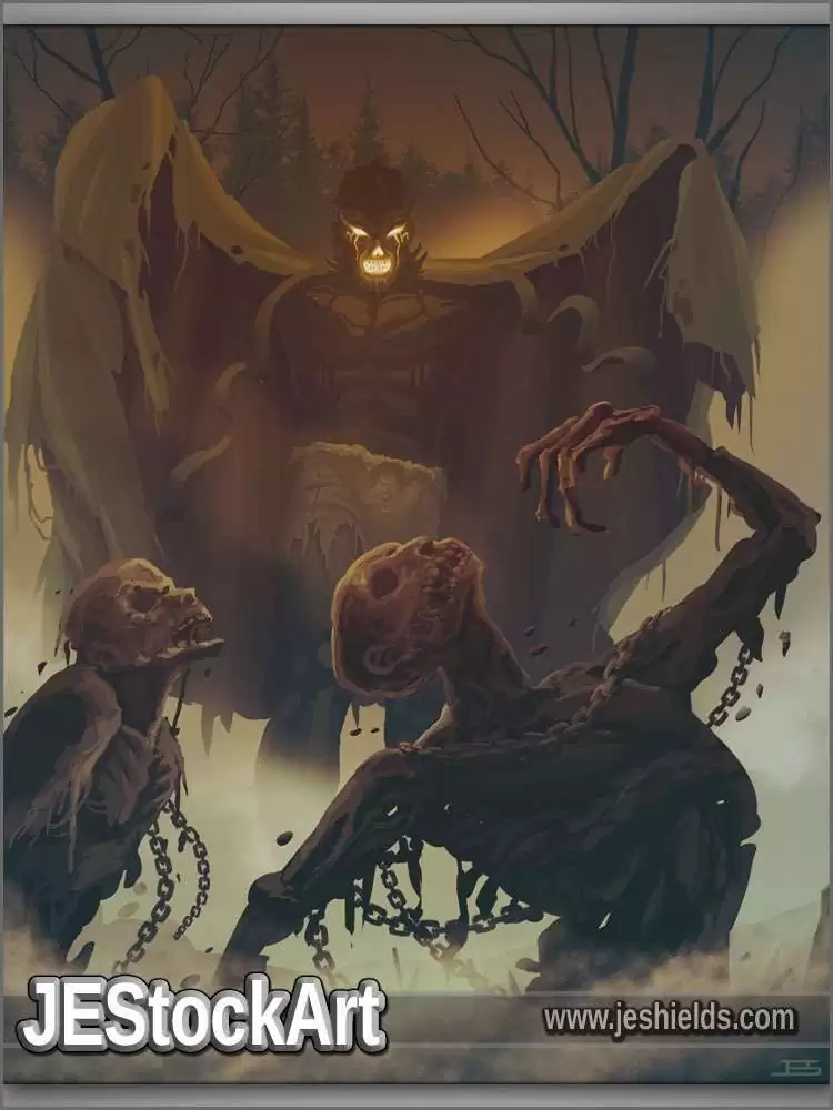 JEStockArt - Fantasy - Necromancer with Flowing Face Raises the Dead ...
