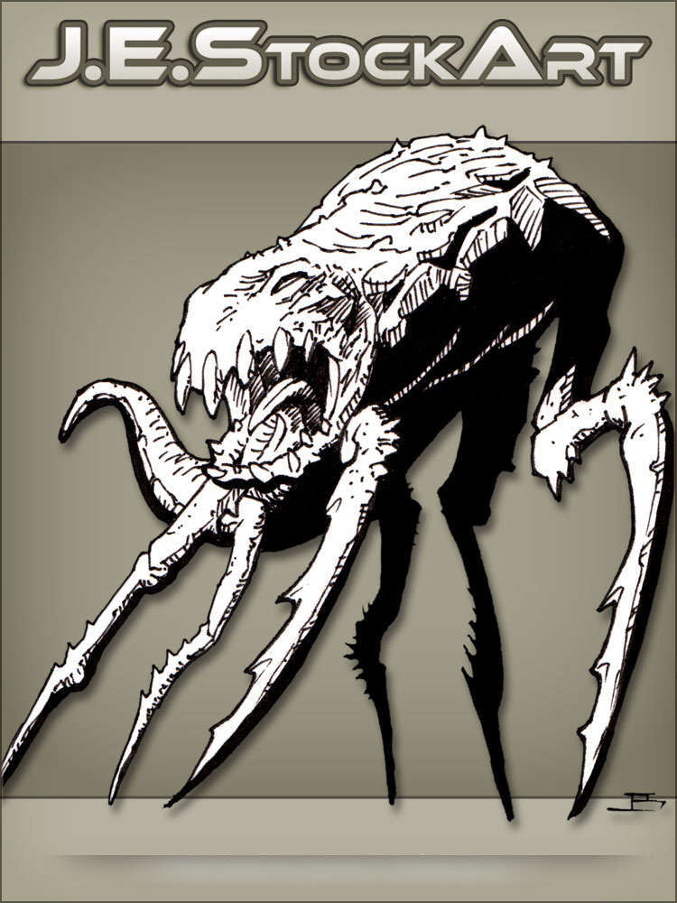 JEStockArt - SciFi - Spindly Six Legged Beast With Fangs - INB ...