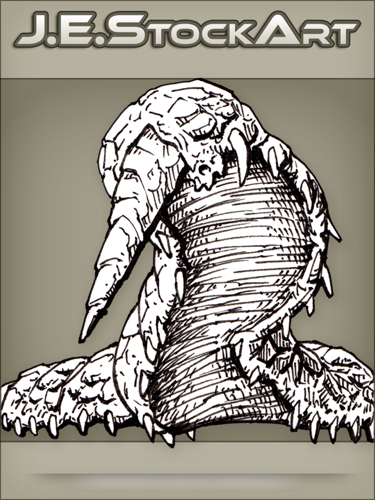 JEStockArt - Fantasy - Burrowing Worm With Spiked Horn - LNB ...