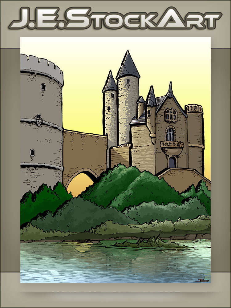 JEStockArt - Fantasy - Castle Towers Overlooking Water - CWB ...