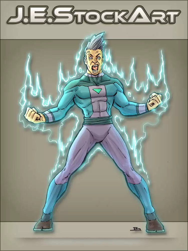JEStockArt - Supers - Hero with Spiky Hair Power Raging - CNB ...