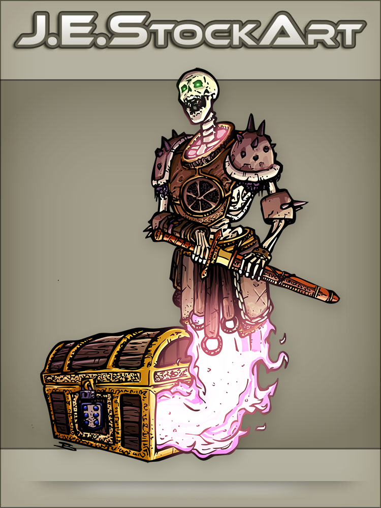 JEStockArt - Fantasy - Undead Skeletal Guardian Protecting A Locked ...
