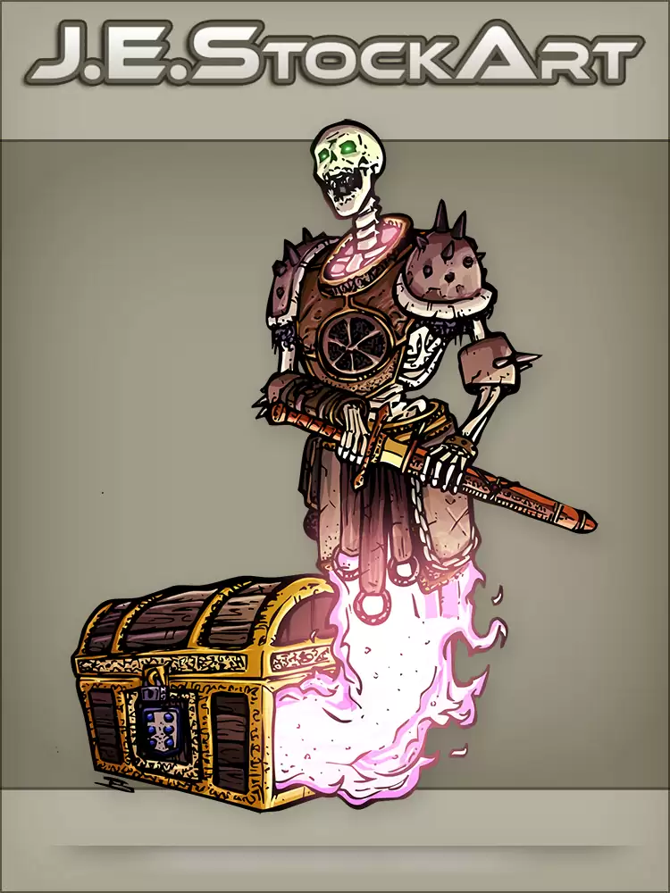 JEStockArt - Fantasy - Undead Skeletal Guardian Protecting A Locked ...
