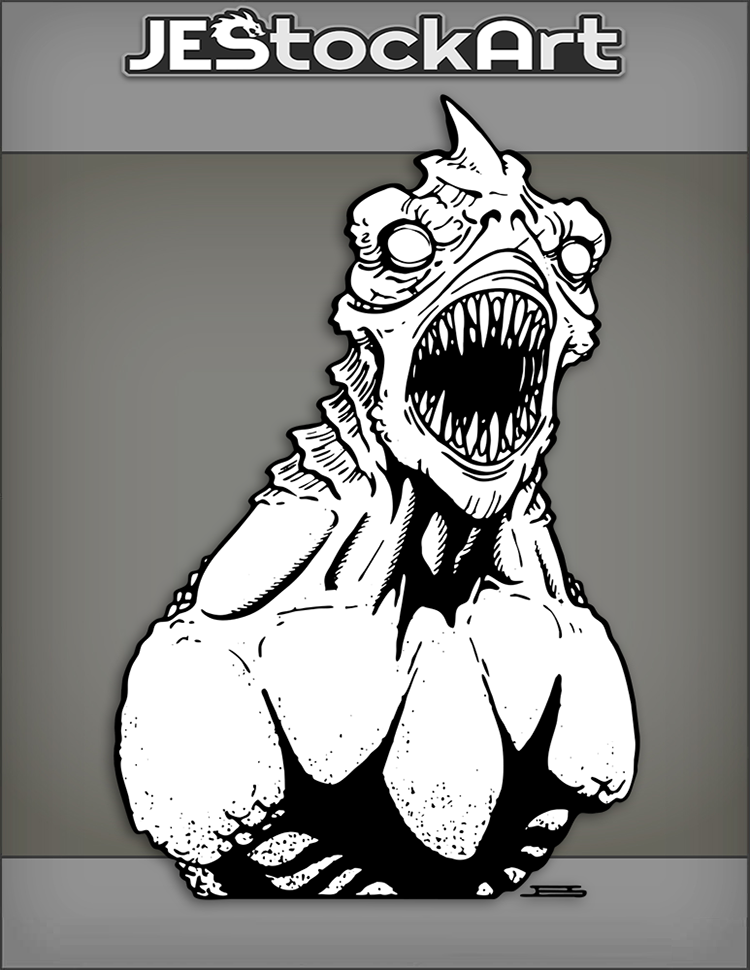 JEStockArt - Fantasy - Alien Fish Race With Long Sharp Teeth And White ...