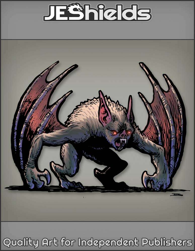 JEStockArt - Fantasy - Angry Mutant Bat on Two Legs - CNB - Jeshields ...