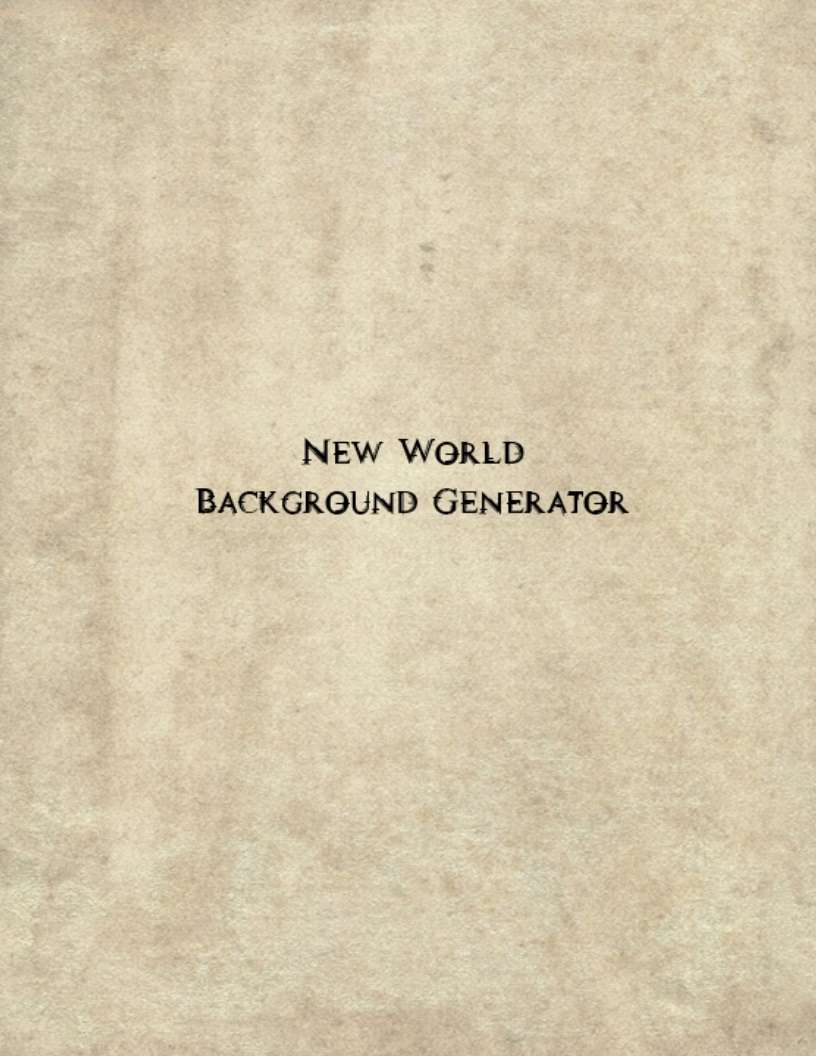 Background Generator - Masters of Pen and Paper | DriveThruRPG