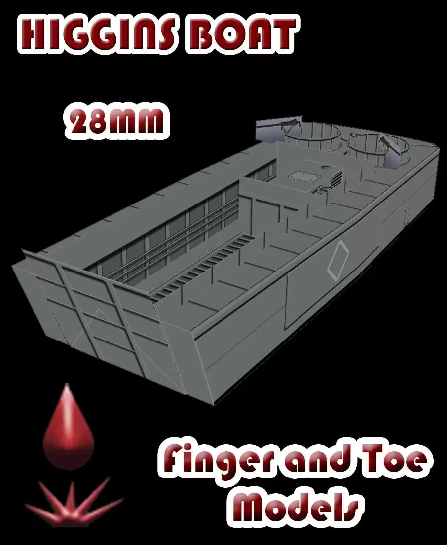 Higgins Boat - Finger and Toe Models | Historic Vehicles | DriveThruRPG