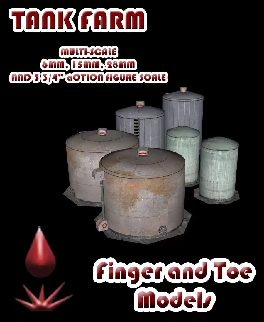 Tank Farm - Finger and Toe Models | Modern Scenery | DriveThruRPG