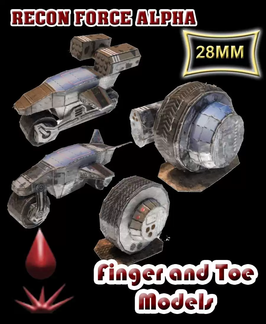 Recon Force Alpha - Finger and Toe Models | Sci-Fi Vehicles | DriveThruRPG