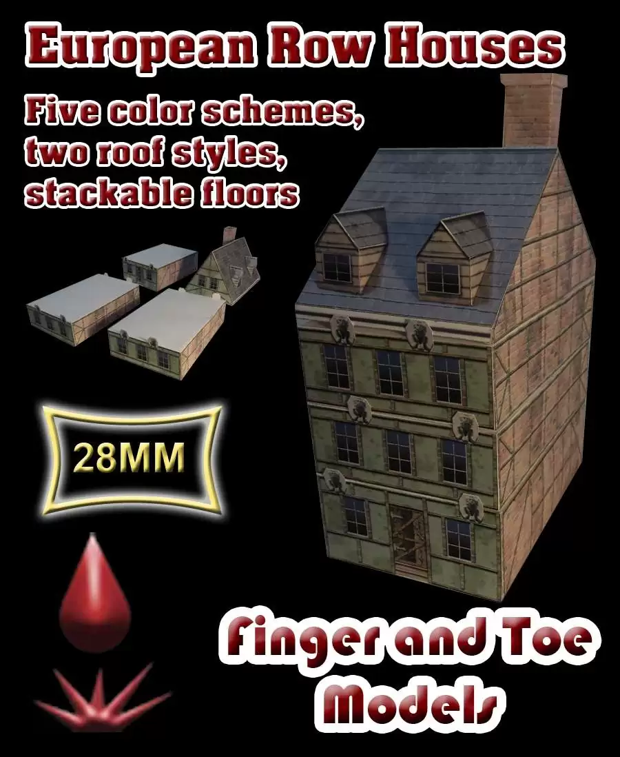 European Row Houses - Finger and Toe Models | Modern Scenery | Historic ...