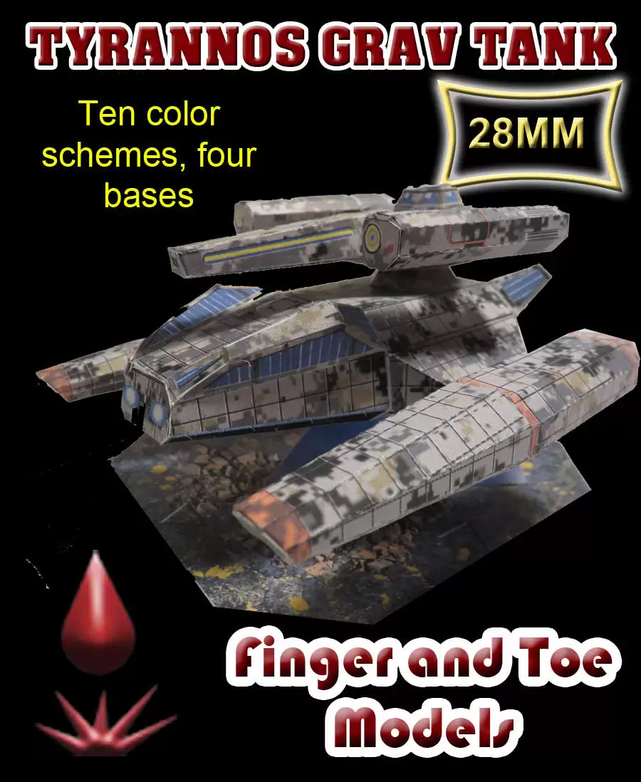 Tyrannos Grav Tank - Finger and Toe Models | Sci-Fi Figures | DriveThruRPG