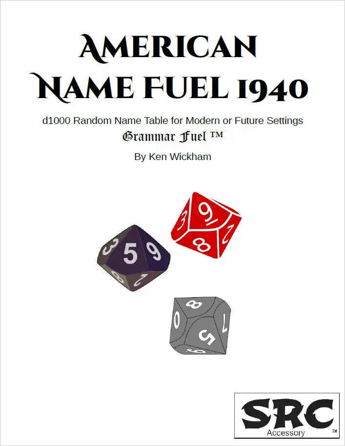 American Name Fuel 1940 - Ken Wickham | Grammar Fuel | DriveThruRPG