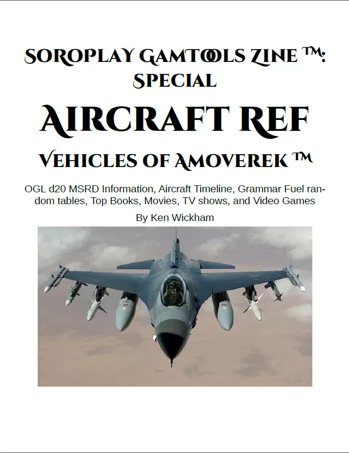 SoRoPlay GamTools Zine: Aircraft Ref — Vehicles of Amoverek - Ken ...