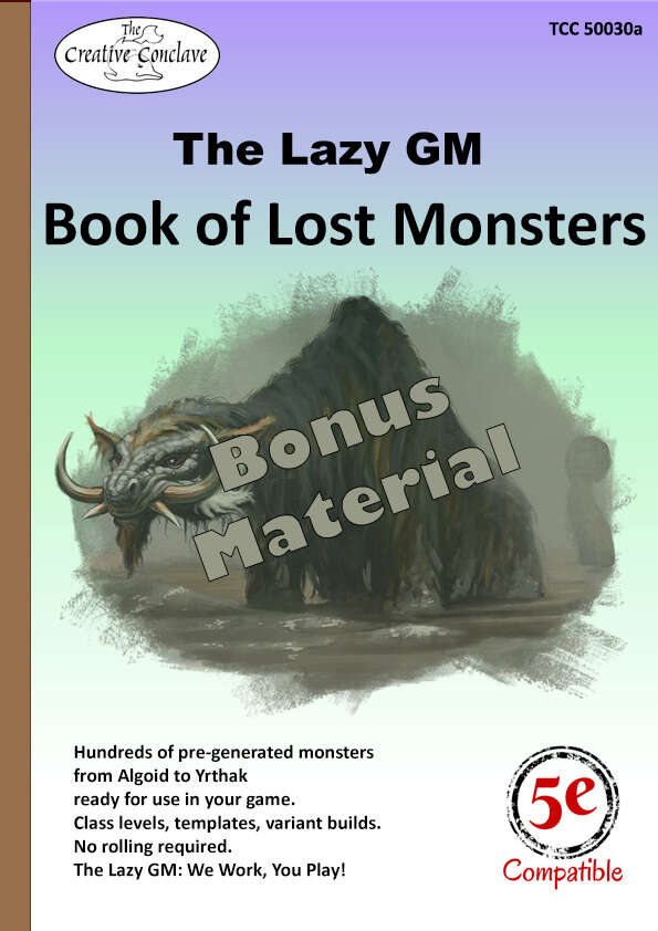 Book of Lost Monsters 5th Edition Bonus Material - Creative Conclave ...