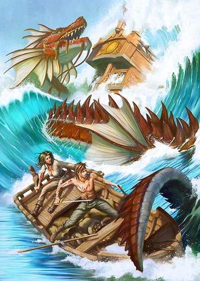 Cover full page - Sea Dragon - RPG Stock Art - Dean Spencer Art | Cover ...