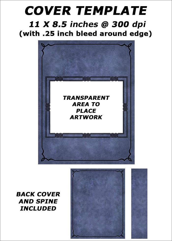 Cover template - Blue Leather (landscape image) - RPG Stock Art - Dean ...